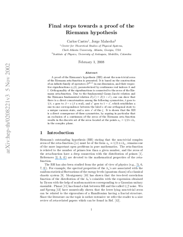 (PDF) Final Steps Towards a Proof of the Riemann Hypothesis