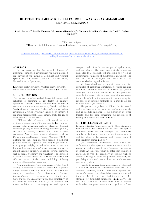 (PDF) Distributed Simulation of Electronic Warfare Command and Control ...