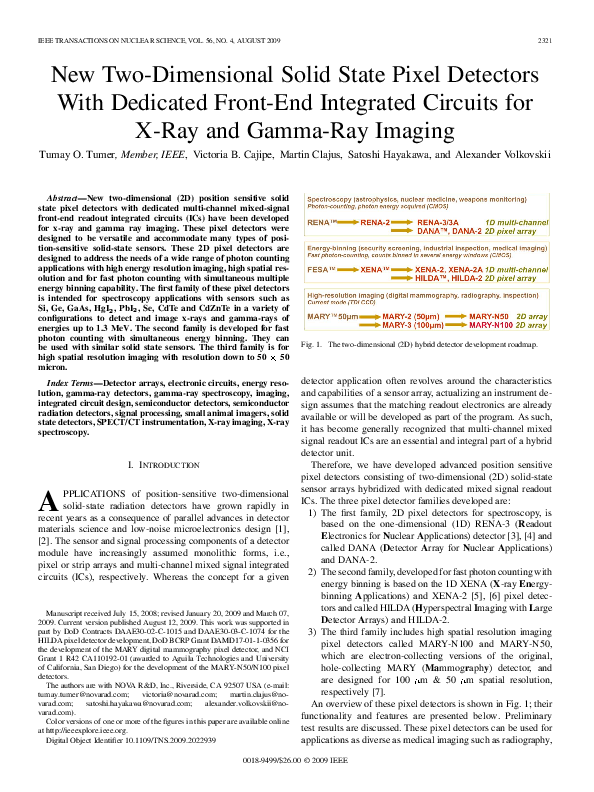 (PDF) New Two-Dimensional Solid State Pixel Detectors With Dedicated Front-End Integrated ...