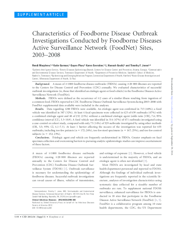 (PDF) Severity index for a national foodborne outbreak surveillance ...