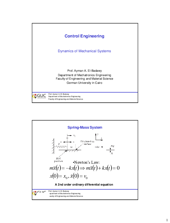 (PDF) Spring-Mass System