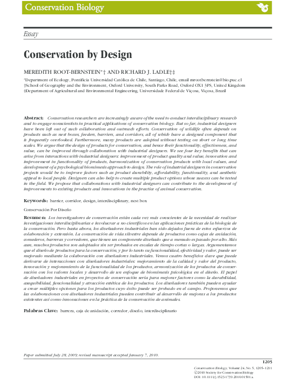 (PDF) Conservation by Design