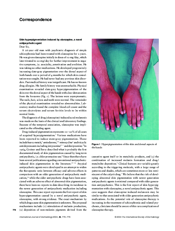 (PDF) Skin hyperpigmentation induced by olanzapine, a novel ...