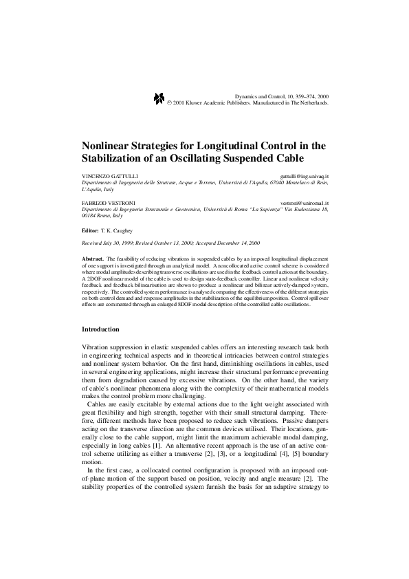 (PDF) Nonlinear Strategies for Longitudinal Control in the ...
