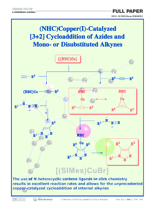(PDF) NHC)Copper(I)-Catalyzed [3+2] Cycloaddition of Azides and Mono or Disubstituted Alkynes
