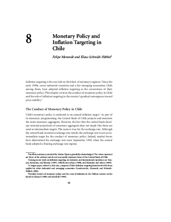 (PDF) Monetary Policy and Inflation Targeting in Chile
