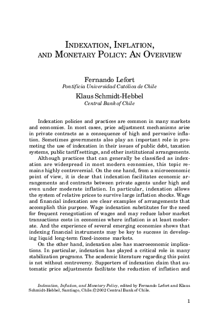 (PDF) Indexation and Monetary Policy in Chile