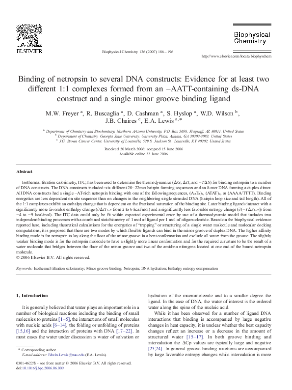 (PDF) Conditional Cooperativity in DNA Minor-Groove Recognition by Oligopeptides | San Hadži ...