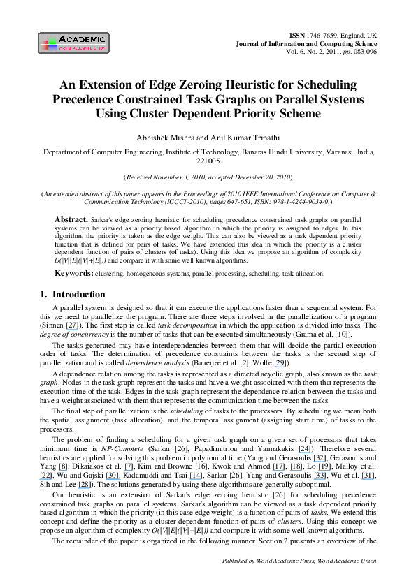Pdf Scheduling Precedence Task Graphs With Disturbances Apurv Gupta