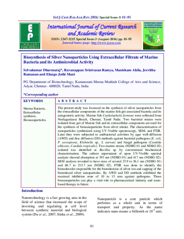 (PDF) Selvakumar Dharmaraj, et al