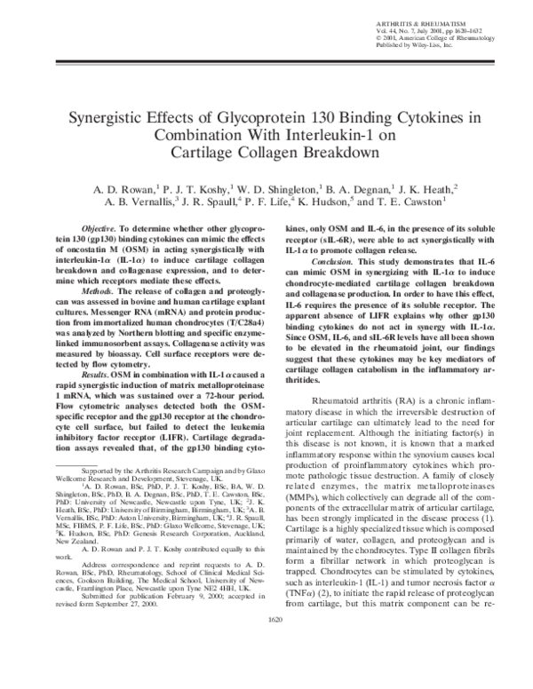 (PDF) Synergistic effects of glycoprotein 130 binding cytokines in ...