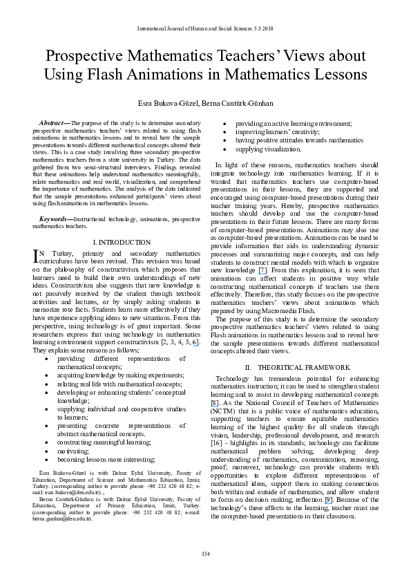 (PDF) Prospective Mathematics Teachers' Views about Using Flash ...
