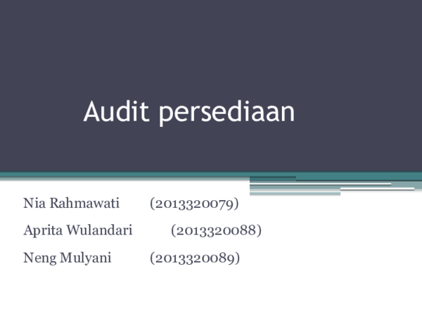 (PPT) Audit persediaan