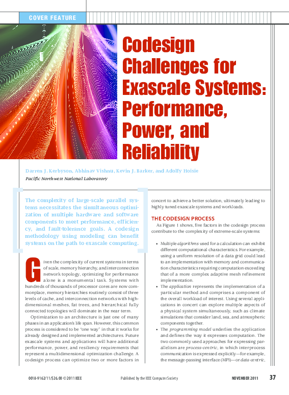 (PDF) Codesign Challenges for Exascale Systems: Performance, Power, and Reliability