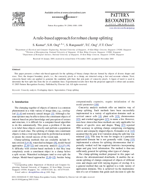 (PDF) A rule-based approach for robust clump splitting