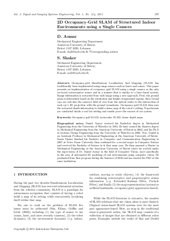 (PDF) 2D occupancy-grid SLAM of structured indoor environments using a ...
