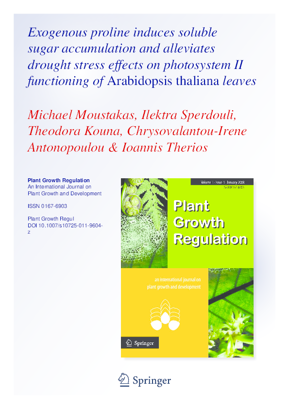 (PDF) Exogenous proline induces soluble sugar accumulation and ...