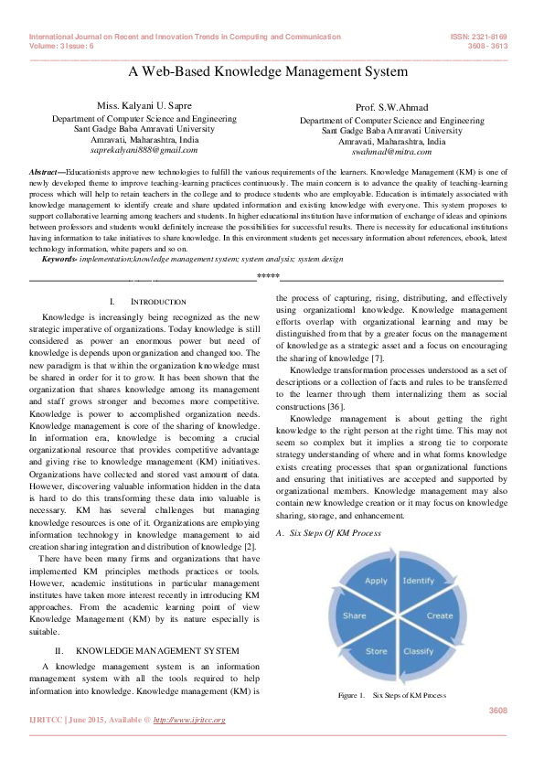 (PDF) A Web-Based Knowledge Management System