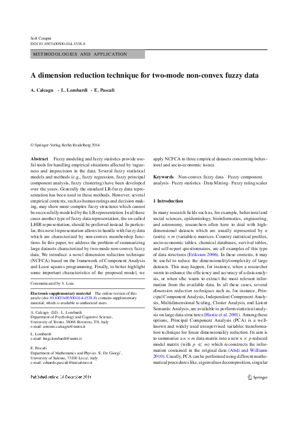 Pdf A Dimension Reduction Technique For Two Mode Non Convex Fuzzy Data