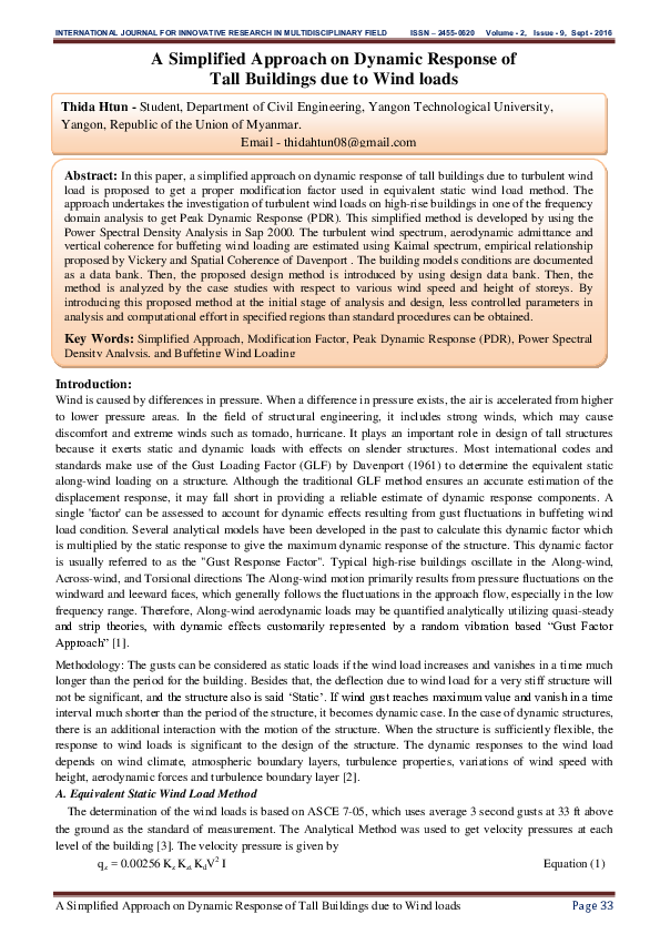 (PDF) A Simplified Approach on Dynamic Response of Tall Buildings due ...