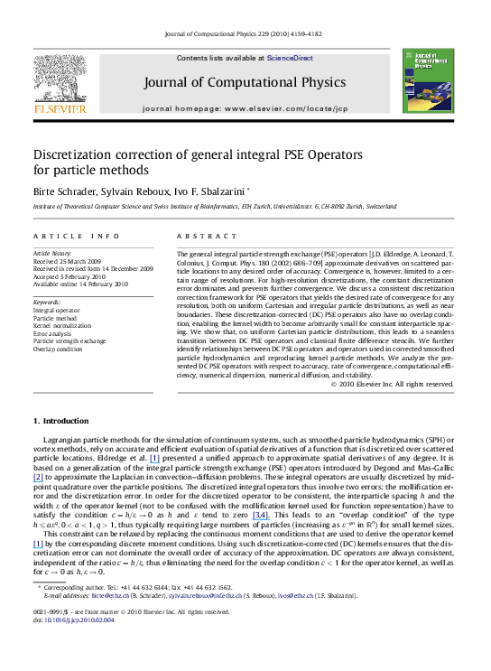 Pdf Discretization Correction Of General Integral Pse Operators For Particle Methods S 