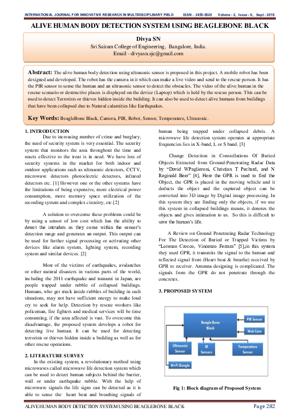 Pdf Alive Human Body Detection System Using Beaglebone Black Divya Sn
