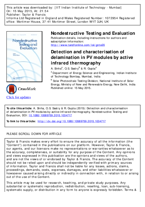 (PDF) Detection and characterisation of delamination in PV modules by ...