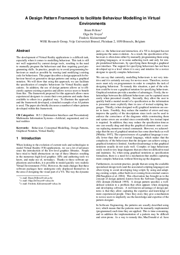 (PDF) A development environment using behavior patterns to facilitate ...