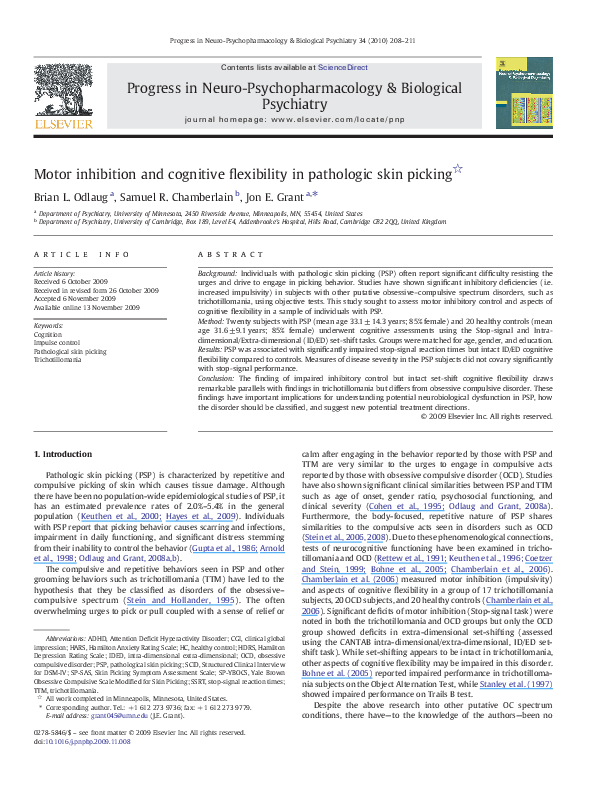 (PDF) Motor inhibition and cognitive flexibility in eating disorder subtypes