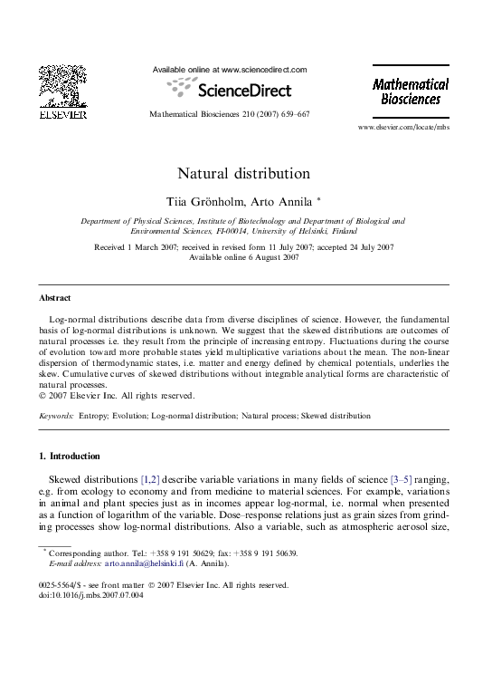 (PDF) Natural distribution