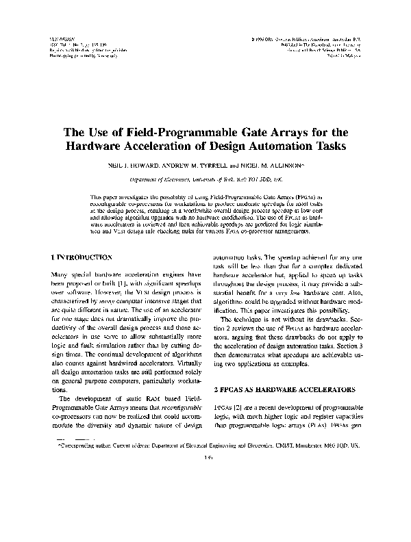 (PDF) The Use of Field-Programmable Gate Arrays for the Hardware ... (PDF) The Use of Field-Programmable Gate Arrays for the Hardware ...