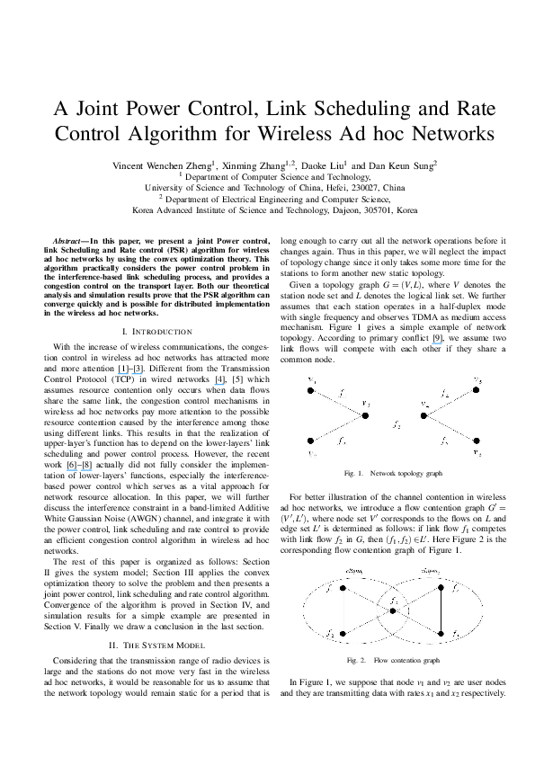Pdf A Joint Power Control Link Scheduling And Rate Control Algorithm