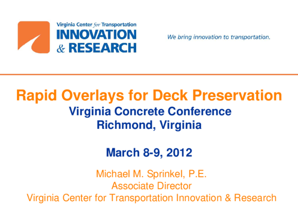 (PDF) Rapid Overlays for Deck Preservation