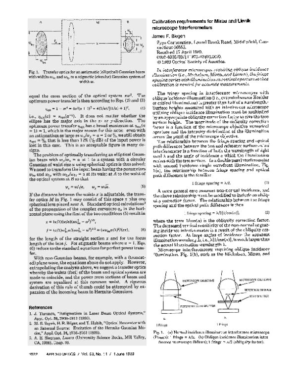 (PDF) Calibration requirements for Mirau and Linnik microscope ...