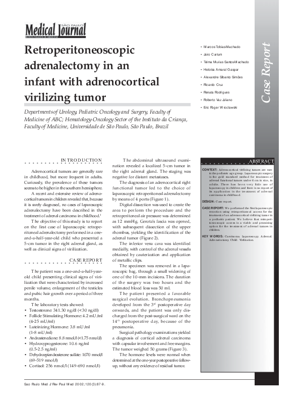 (PDF) Retroperitoneoscopic adrenalectomy in an infant with ...