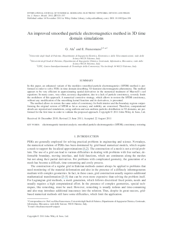 (PDF) An improved smoothed particle electromagnetics method in 3D time domain simulations ...