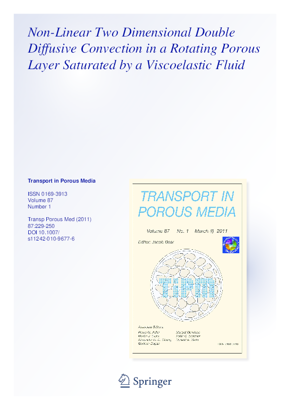 (PDF) Non-Linear Double Diffusive Convection Study