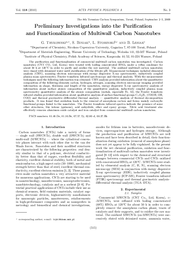 (PDF) Preliminary Investigations into the Purification and ...