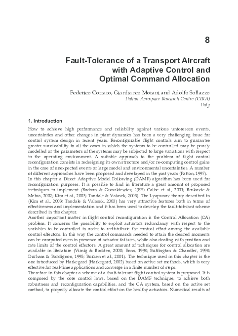 (PDF) Fault-Tolerance of a Transport Aircraft with Adaptive Control and Optimal Command Allocation