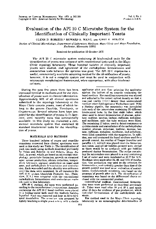 (PDF) Evaluation of the API 20 c microtube system for the ...