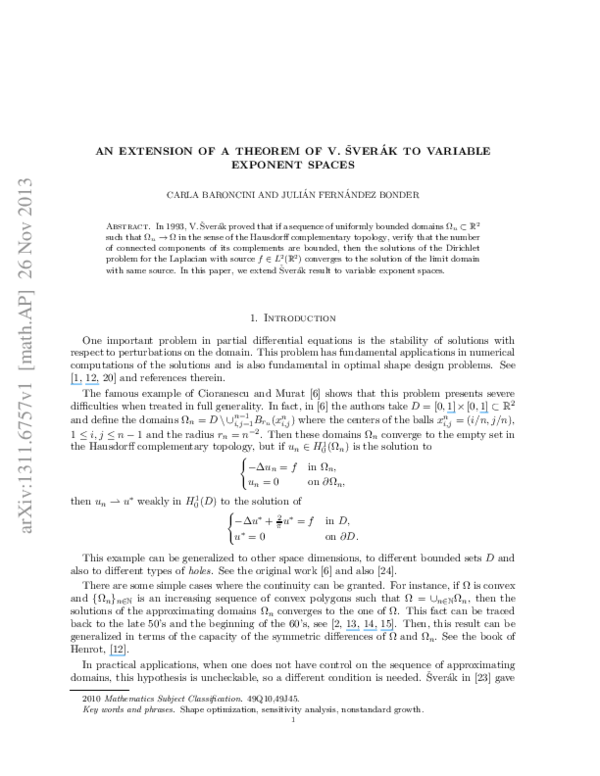 (PDF) An extension of a Theorem of V. v{S}ver 'ak to variable exponent spaces