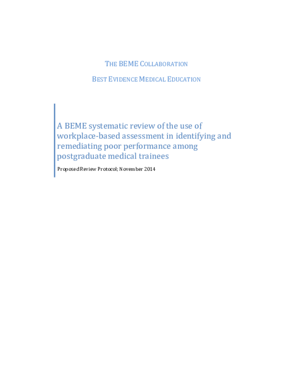 (PDF) A BEME (Best Evidence in Medical Education) systematic review of ...