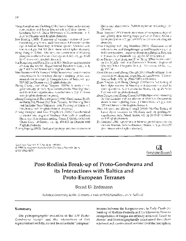 (PDF) Post-Rodinia Break-up of Proto-Gondwana and its Interactions with ...
