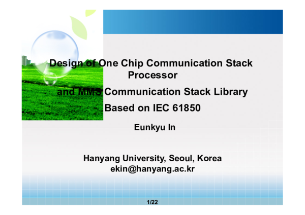 Pdf One Chip Iec 61850 Communication Stack Design