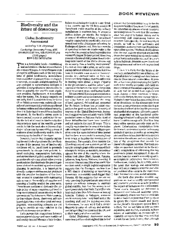 (PDF) Global Biodiversity Assessment