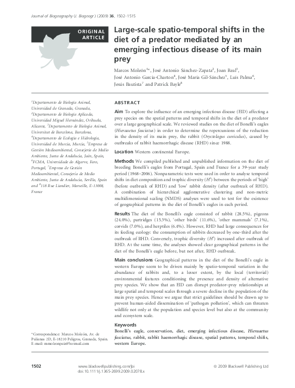 (PDF) Large-scale spatio-temporal shifts in the diet of a predator mediated by an emerging ...