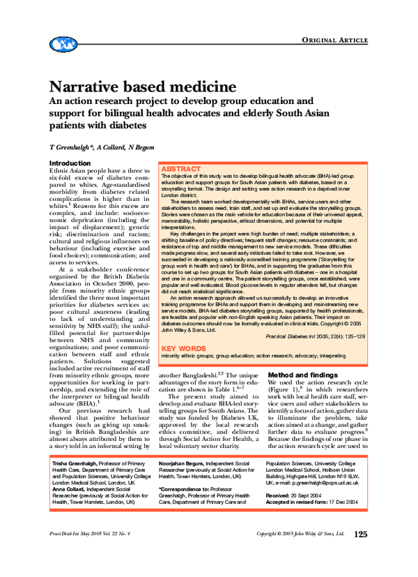 (PDF) Narrative based medicine