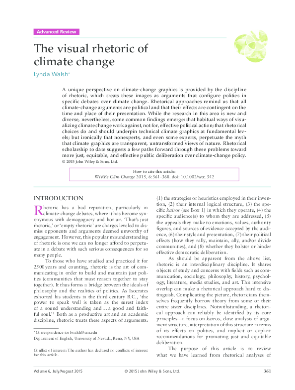 (PDF) The visual rhetoric of climate change