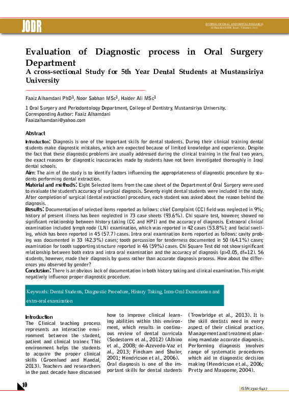 (PDF) Evaluation of Diagnostic process.pdf