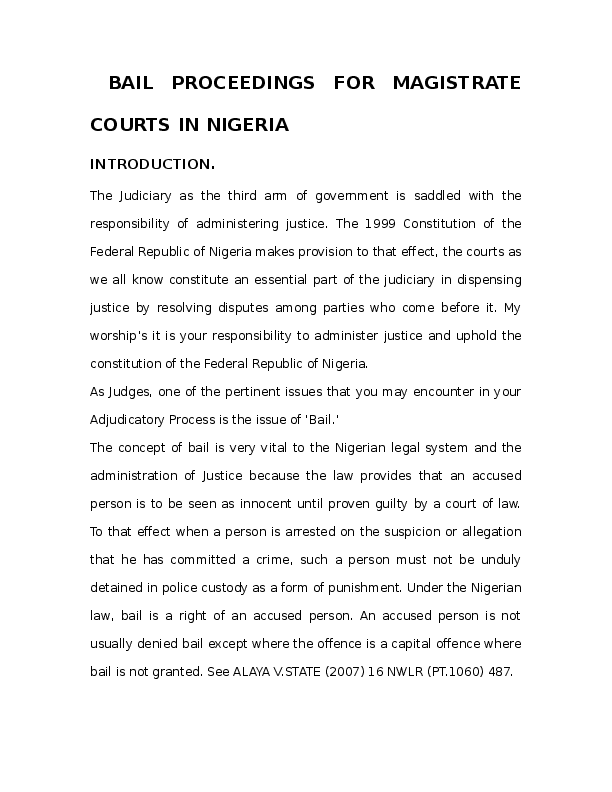 (DOC) BAIL PROCEEDINGS IN MAGISTRATE COURTS IN NIGERIA.docx